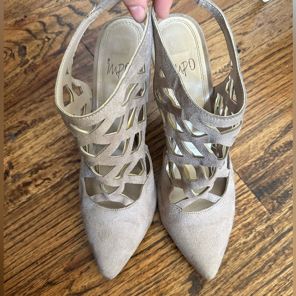 Impo | Shoes | Impo Gladiator Taupe Slingback Pump | Poshmark